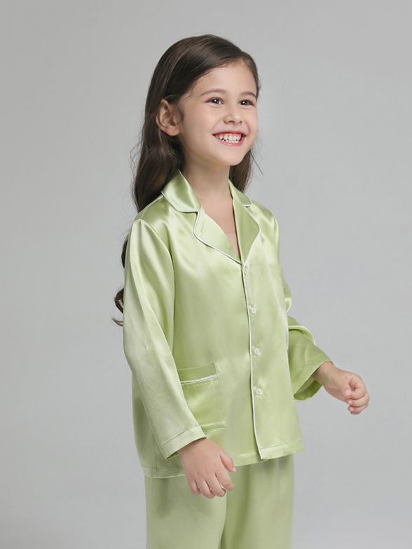 19 Momme Kids Silk Pajamas Set Boys and Girls Silk PJs [FS153] - $149. ...