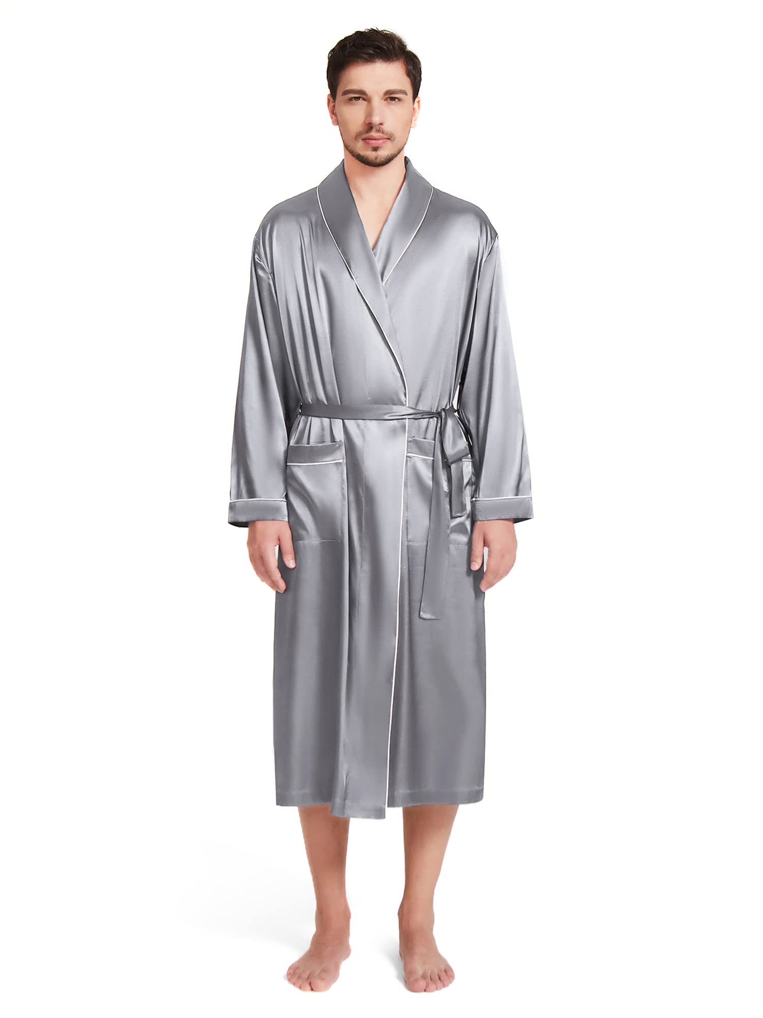 100% Pure Grade 6A Mulberry Silk Robes for Men