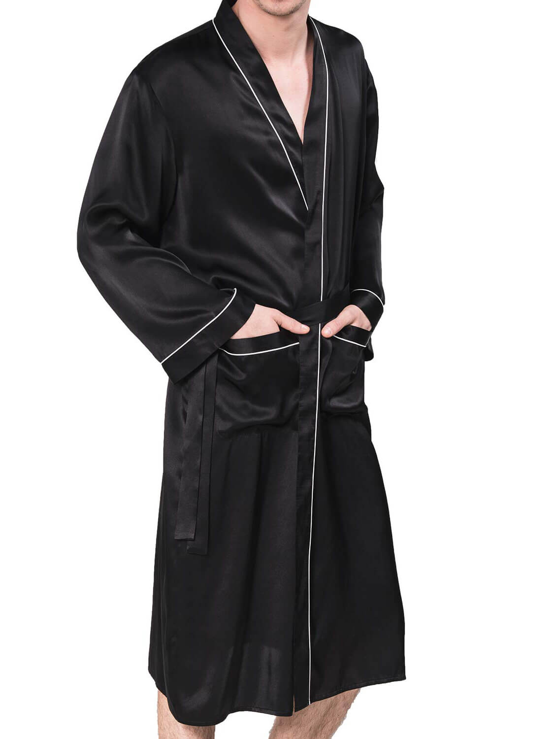 100% Pure Grade 6A Mulberry Silk Robes for Men